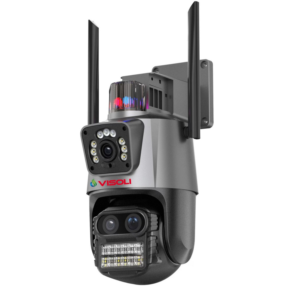 Camera de Supraveghere Tripla WIFI Visoli® P10 PRO Zoom,