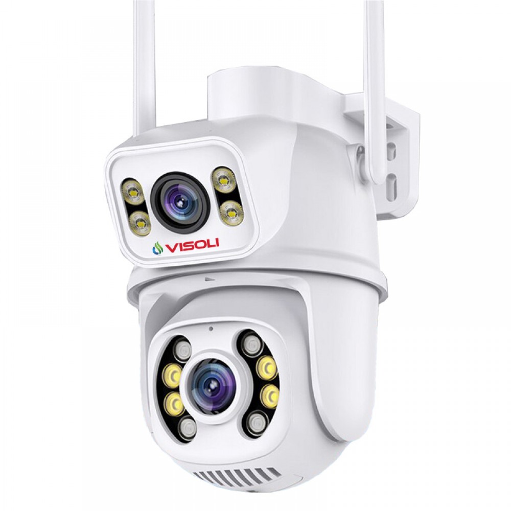 Camera De Supraveghere Video CCTV Dubla WIFI Visoli® QW25-Double ...