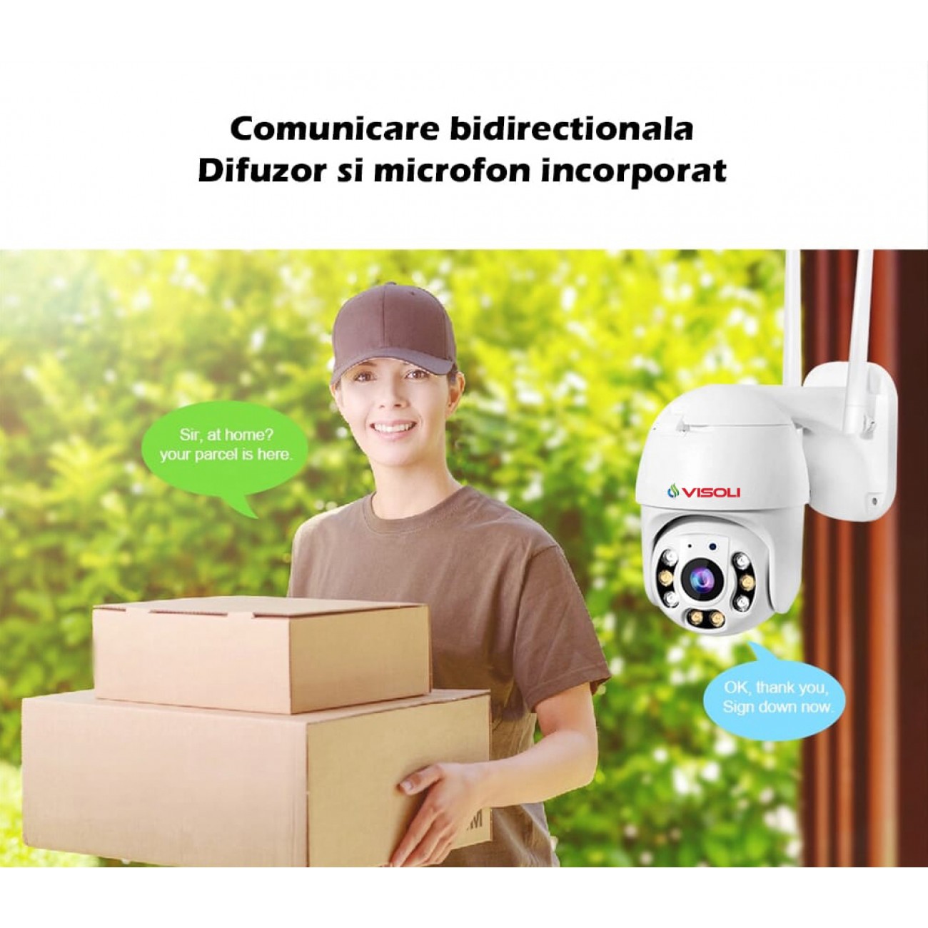 Camera de supraveghere WIFI Visoli® QW25-Pro, 3MP, de exterior,Full ...